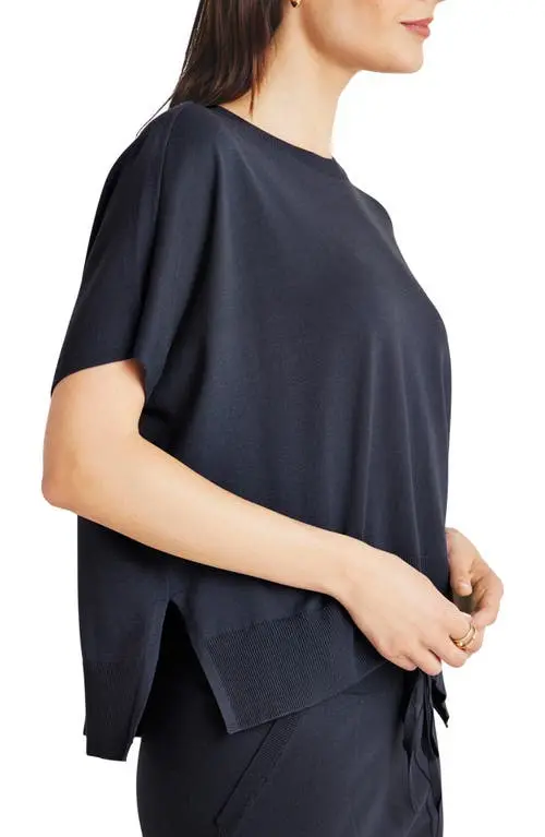 Splendid Veronica Short Sleeve Sweater - Navy