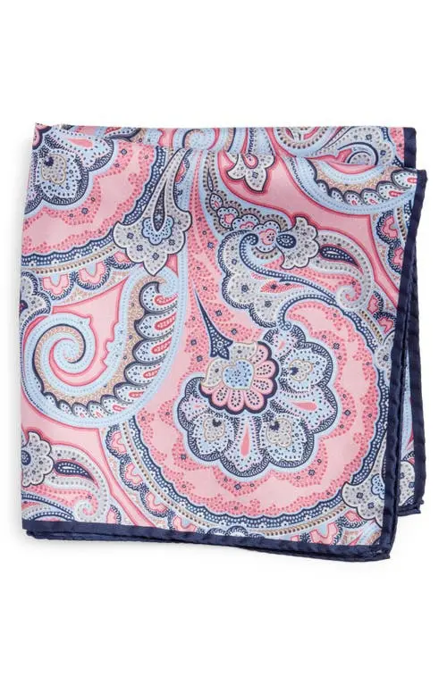 Nordstrom Paisley Silk Pocket Square - Pink