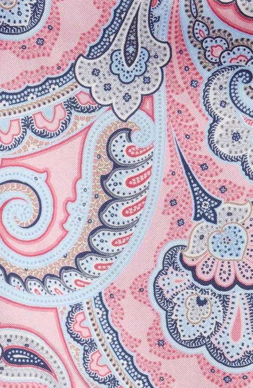 Nordstrom Paisley Silk Pocket Square - Pink