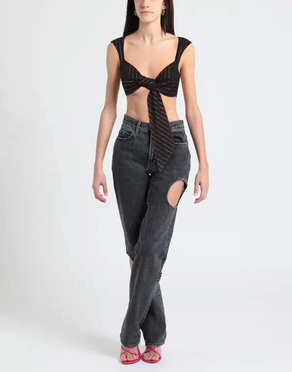 Attico Woven Crop Top