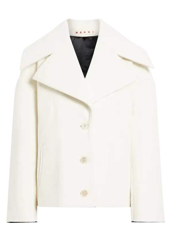 Marni Wool-blend Felt Jacket - Off-white