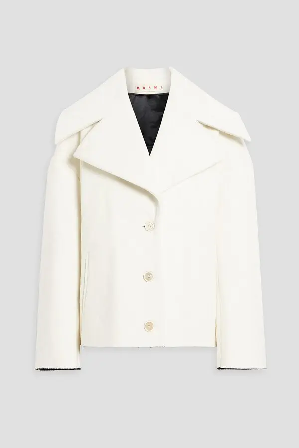 Marni Wool-blend Felt Jacket - Off-white
