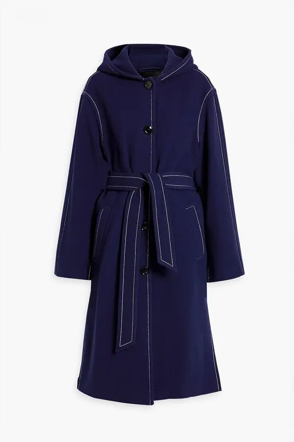 Marni Topstitched Wool-blend Felt Hooded Coat