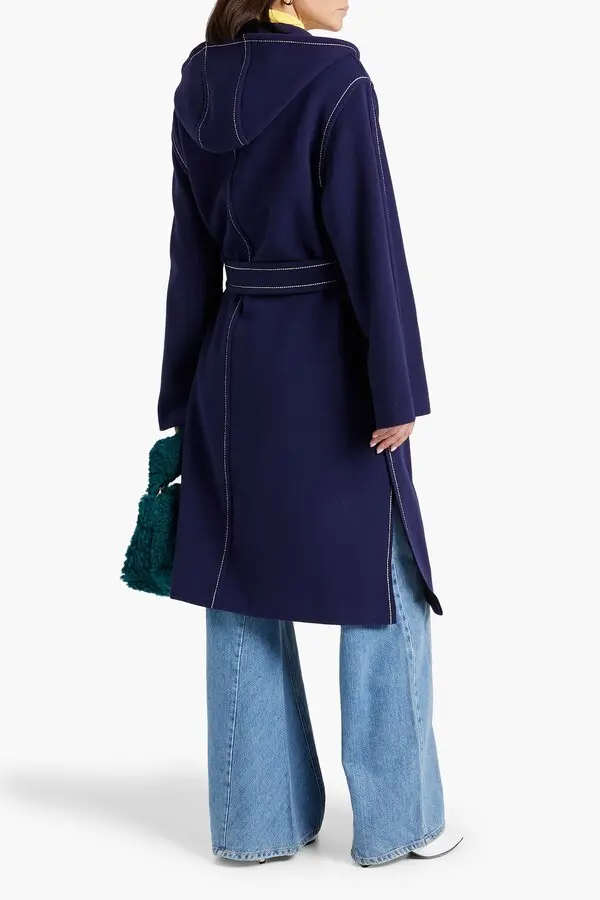 Marni Topstitched Wool-blend Felt Hooded Coat