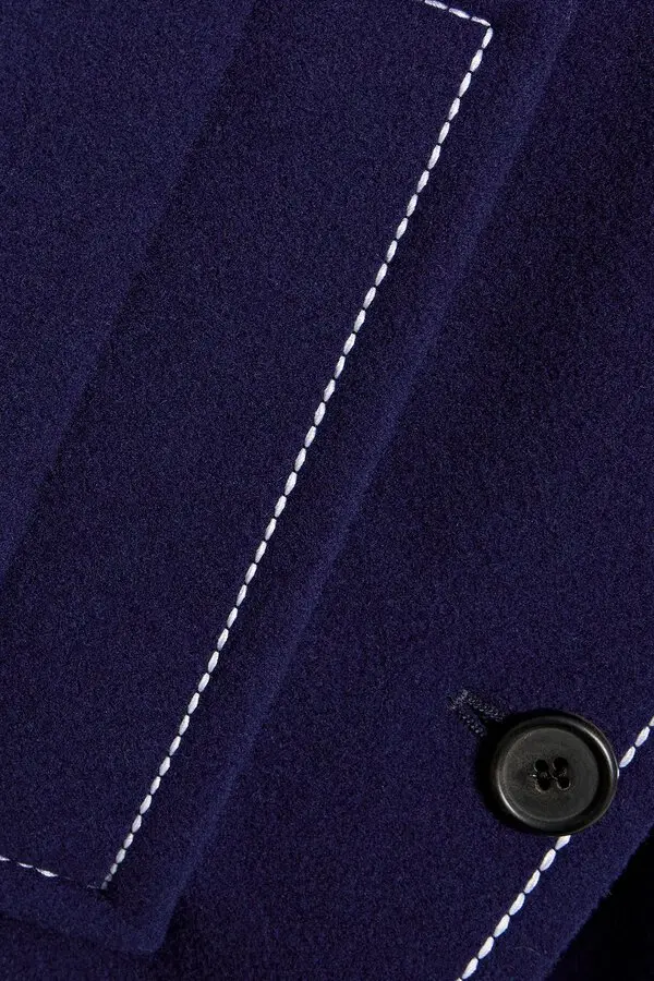 Marni Topstitched Wool-blend Felt Hooded Coat