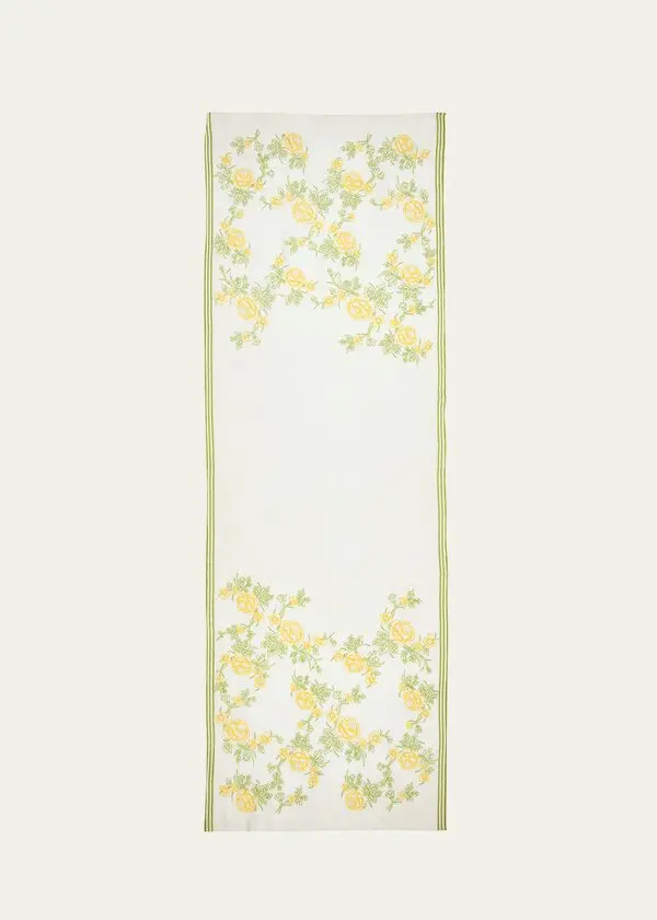 Janavi Colorful Floral Merino Wool & Silk Scarf