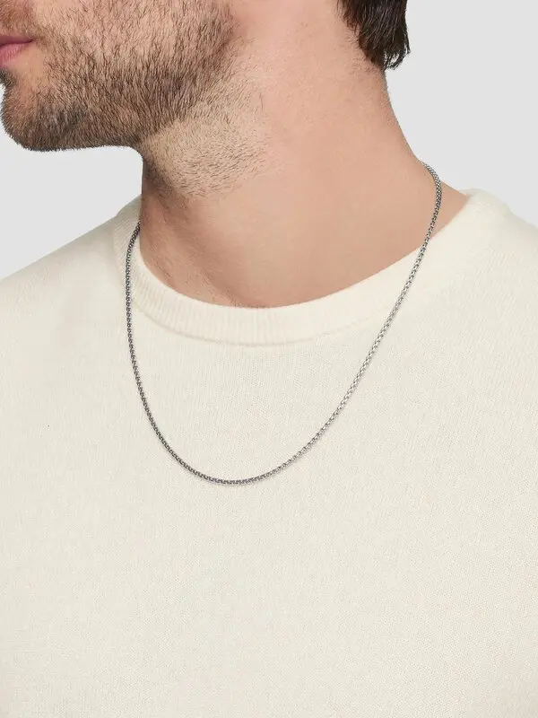 David Yurman Box Chain Necklace In Platinum