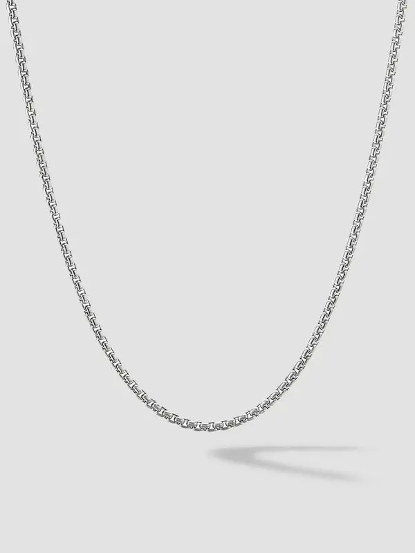 David Yurman Box Chain Necklace In Platinum - Silver