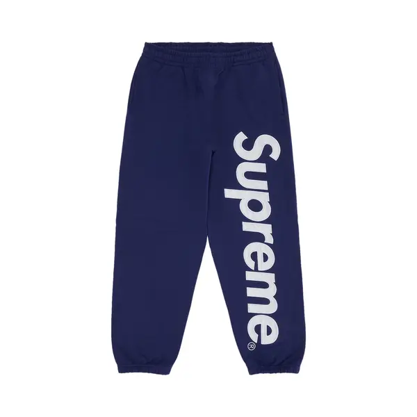 Supreme Satin Appliqué Sweatpant 'washed Navy