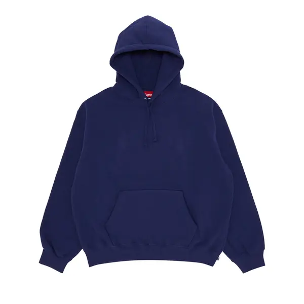 トップス Satin Applique Hooded Sweatshirt Navy Supreme Satin Appliqué Hooded Sweatshirt - Blue | Editorialist