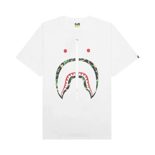 A BATHING APE Abc Camo Shark Tee /green - White