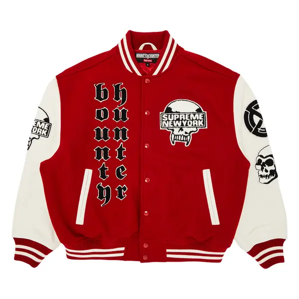 Supreme X Bounty Hunter Varsity Jacket - Red