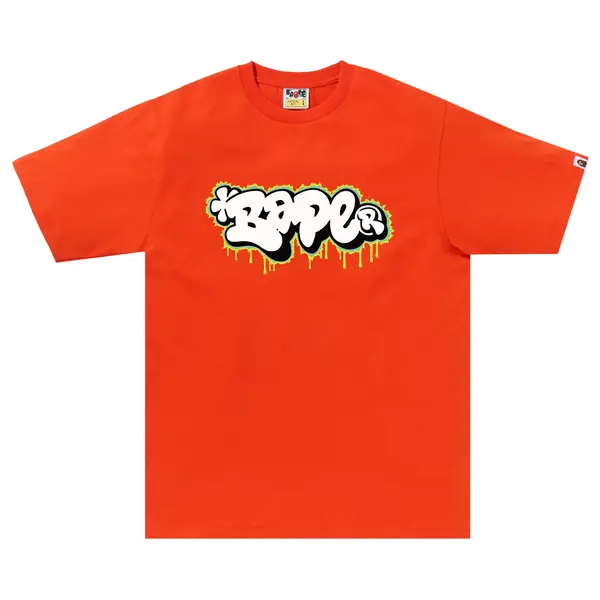 A BATHING APE Graffiti Logo Tee - Orange