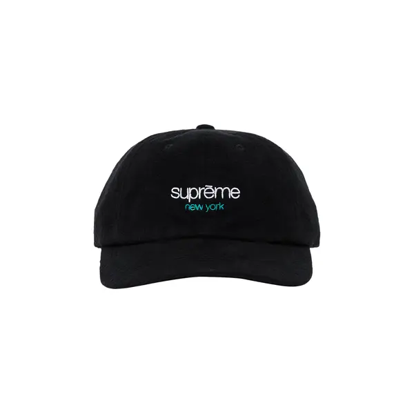 Supreme Washed Flannel 6-panel Cap - Black