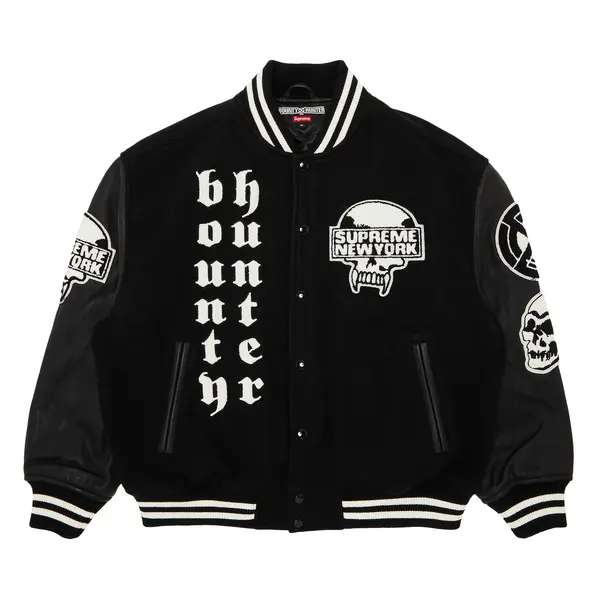 Supreme X Bounty Hunter Varsity Jacket - Black | Editorialist