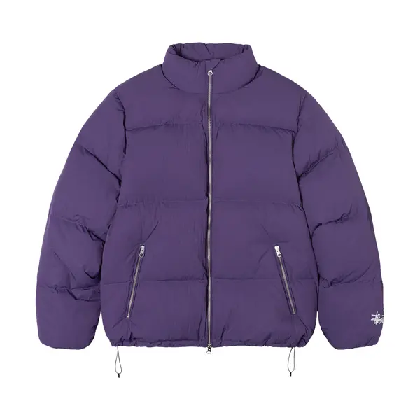 StÜssy Down Puffer Nylon Jacket - Purple