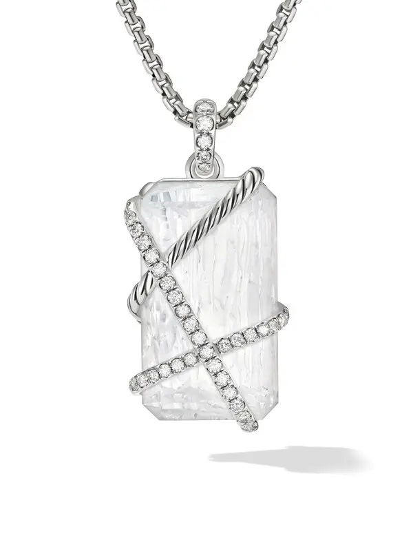 David Yurman Cable Wrap Amulet In Sterling Silver - Crystal