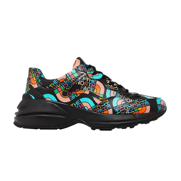 Gucci The North Face X Rhyton Allover Logo Sneakers - Black