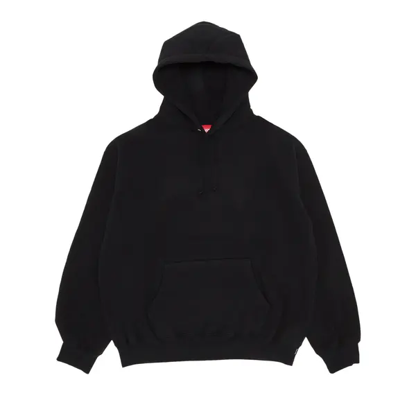 Supreme Satin Appliqué Hooded Sweatshirt - Black
