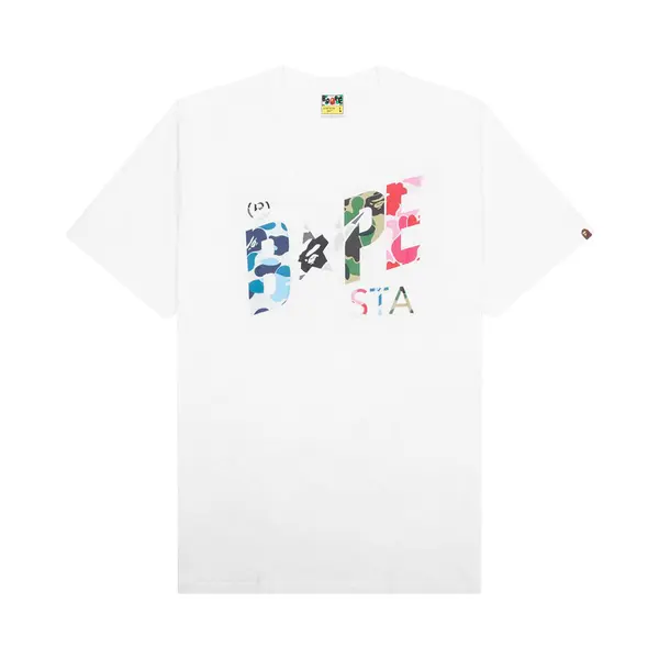 A BATHING APE Abc Camo Crazy Sta Logo Tee - White