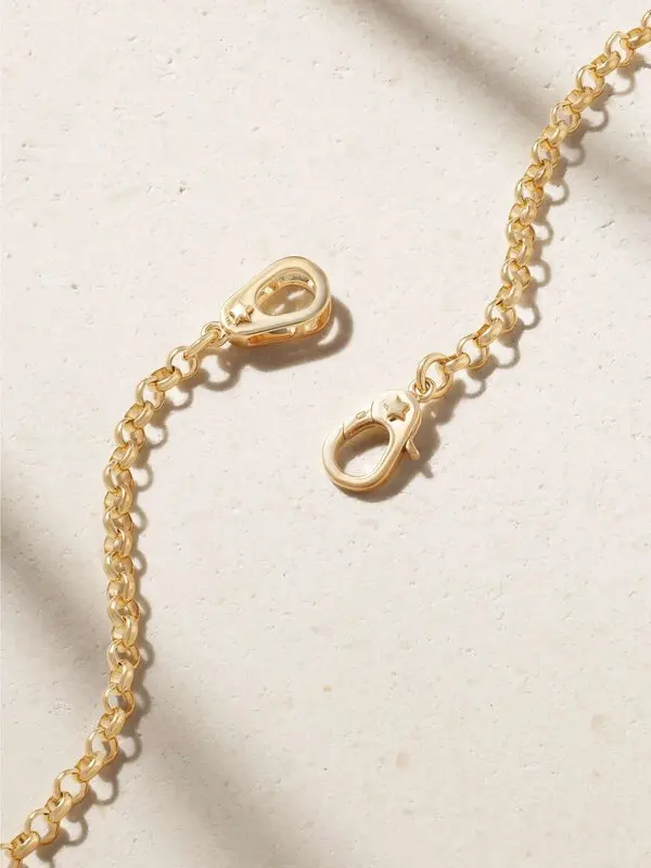 FOUNDRAE Medium Belcher Sister Hook Crescent Diamond Necklace
