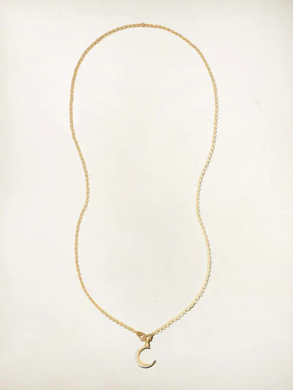 FOUNDRAE Medium Belcher Sister Hook Crescent Diamond Necklace
