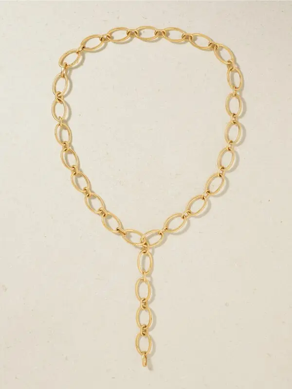 FOUNDRAE Oval Link 18-karat Necklace And Bracelet Set - Gold