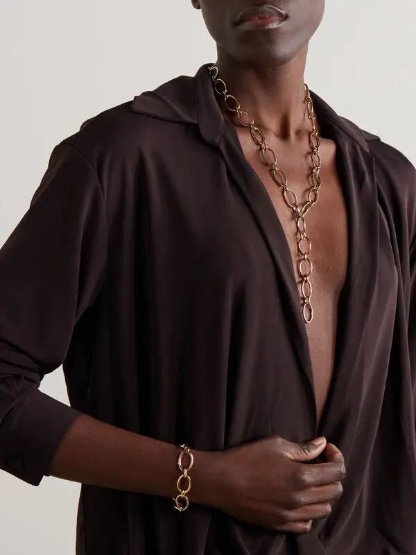 FOUNDRAE Oval Link 18-karat Necklace And Bracelet Set