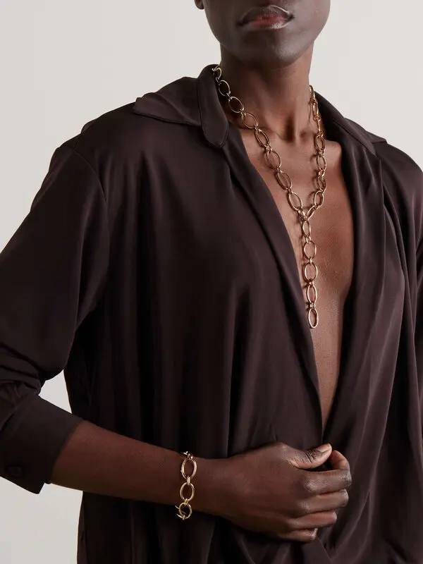 FOUNDRAE Oval Link 18-karat Necklace And Bracelet Set