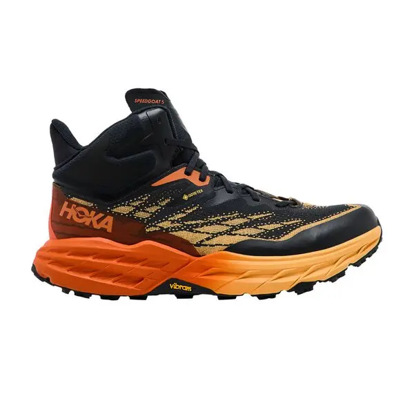 HOKA® Speedgoat 5 Mid Gore-tex Graphite Amber Yellow - Blue
