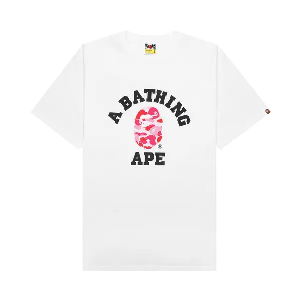 A BATHING APE Abc Camo College Tee /pink - White