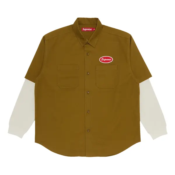 Supreme Thermal Sleeve Work Shirt 'olive