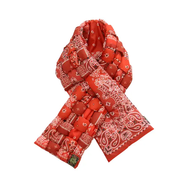 Kapital Bandana Print Nylon Keel Weaving Scarf - Red