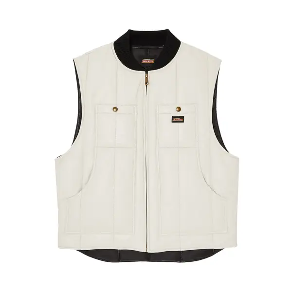 Supreme X Dickies Leather Work Vest - White