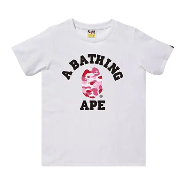 A BATHING APE Abc Camo College Tee - White