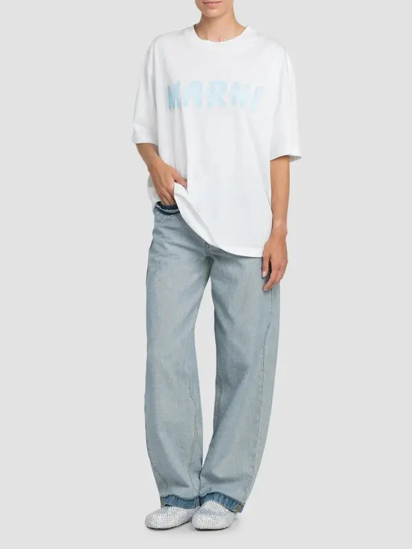 Marni Two-toned Wide-leg Jeans - Azure
