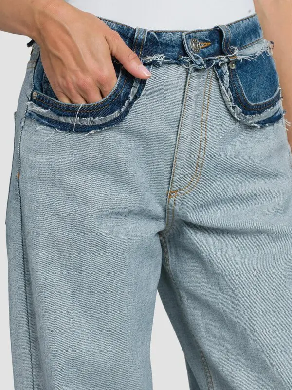 Marni Two-toned Wide-leg Jeans - Azure