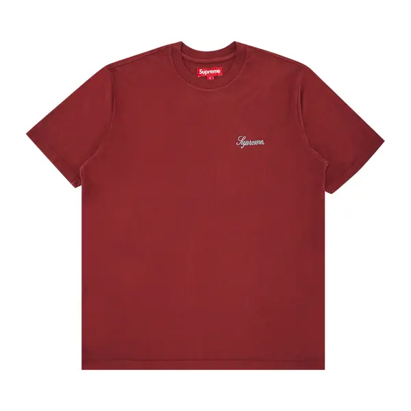 Supreme Washed Script Short-sleeve Top 'cardinal - Red