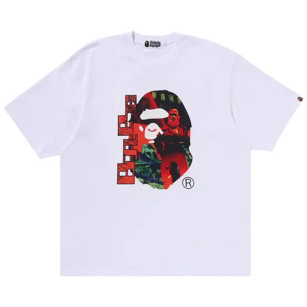 A BATHING APE Head Graphic Tee - White