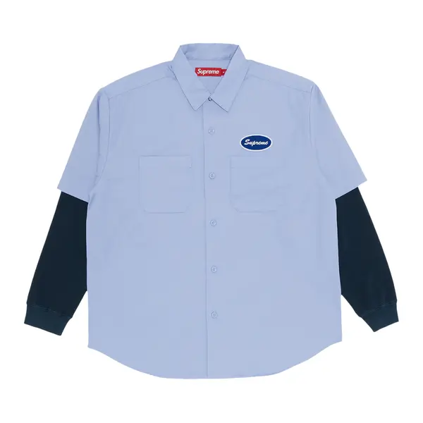 Supreme Thermal Sleeve Work Shirt 'light - Blue