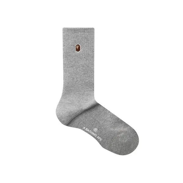 A BATHING APE Ape Head One Point Socks - Grey