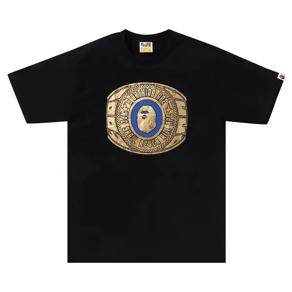 A BATHING APE Foil College Ring Tee - Black