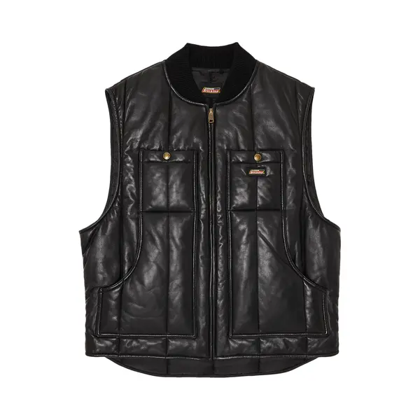 Supreme X Dickies Leather Work Vest - Black