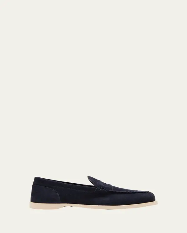 John Lobb Pace Suede Loafers - Navy