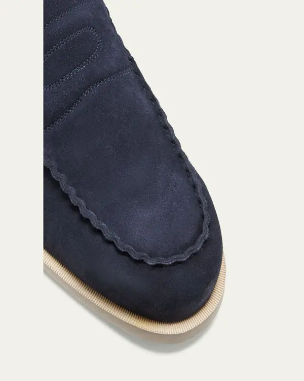 John Lobb Pace Suede Loafers - Navy