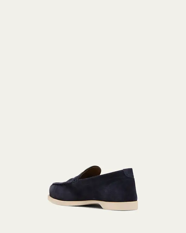 John Lobb Pace Suede Loafers - Navy