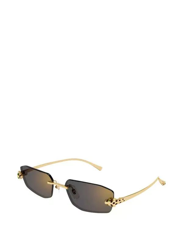 CARTIER Geometric-shape Sunglasses - Gold-tone