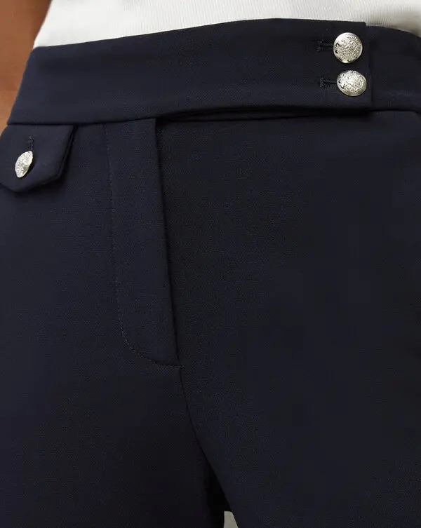 Veronica Beard Renzo Slim-leg Pant - Navy/silver
