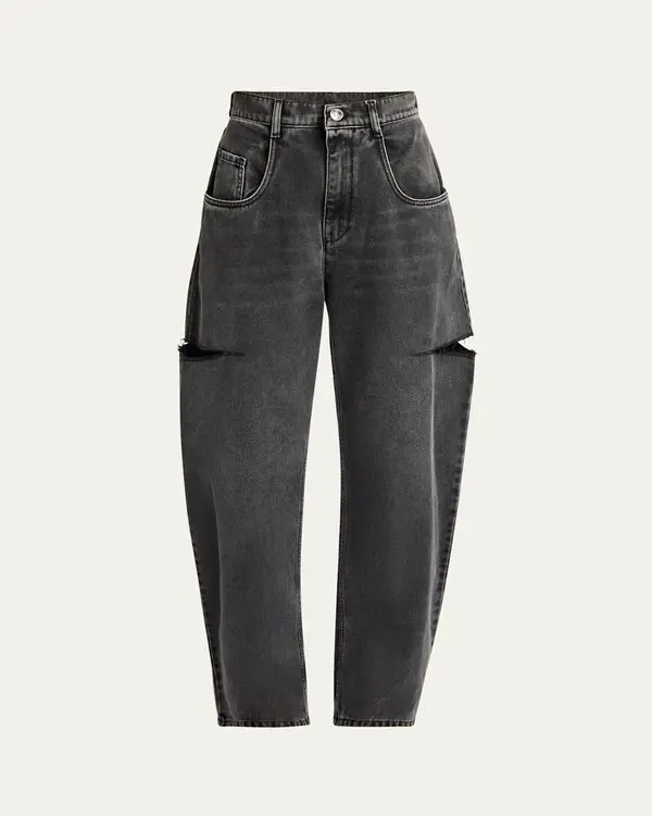 MAISON MARGIELA Slit Denim Pants - Black/deni