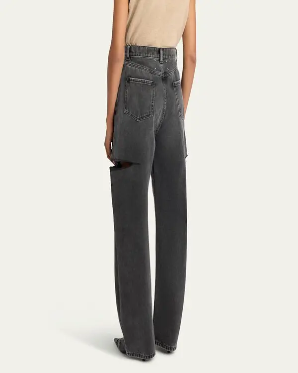 MAISON MARGIELA Slit Denim Pants - Black/deni